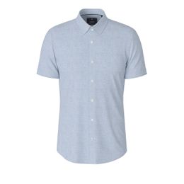 JOOP! Kurzarmhemd JOOP "Pit", Herren, Gr. 43, N-Gr, lt, pastel blau, Web, Obermaterial: 70% Lyocell, 30% Leinen, slim fit, Hemden
