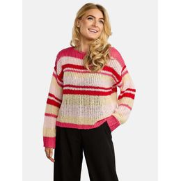 Strickpullover LIBERT&Eacute; ESSENTIEL "Libert&eacute; Essentiel Sweater FRODINE", Damen, Gr. L, pink rot rose stripe, Obermaterial: 100% Polyacryl, Pullover Strickpullover