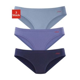 Bikinislip s.Oliver, Damen, Gr. 32/34 (S), blau (blaufarben), Jersey, Obermaterial: 90% Baumwolle, 10% Elasthan (LYCRA), unifarben, k&ouml;rpernah, Unterhosen, aus elastischer Baumwoll-Qualit&auml;t