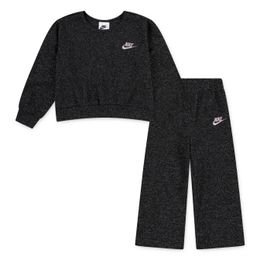 Jogginganzug Nike Sportswear "NKG LUREX WAFFLE SET", Jungen, Gr. 110 (5), schwarz, Obermaterial: 69% Polyester, 23% Viskose, 6% metallisierte Faser (LUREX), 2% Elasthan, Sportanz&uuml;ge Jogginganzug, zweiteiliges Set, f&uuml;r Kinder