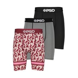 Boxershorts PSD "3 PACK - PSD JCQRD WINE Herren", Herren, Gr. L, multi, 90% POLYESTER, 10% ELASTHAN, Unterhosen