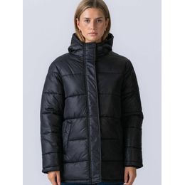 Outdoorjacke TEESHOPPEN "TEESHOPPEN Jacket Long Puffer", Damen, Gr. L, schwarz, Obermaterial: 100% Nylon, Jacken Outdoorjacke