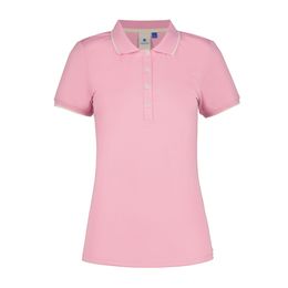 Poloshirt Luhta "Luhta Polo shirt Kivimaa", Damen, Gr. L, rosa (rosenrot), Stoff, 100% Polyester, normal, hoch geschlossener Ausschnitt, Shirts