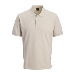 Jack & Jones Poloshirt JACK & JONES "JPRBLAWESTON SS POLO", Herren, Gr. L, ancient scroll detail:solid, Jersey, Obermaterial: 100% Baumwolle, unifarben, regular fit normal, ohne Ausschnitt, angesetztes B&uuml;ndchen, Shirts, mit Stickerei