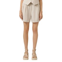 Shorts QS, Damen, Gr. 44, N-Gr, nature, Web, Obermaterial: 72% Viskose, 28% Leinen, unifarben, normal ca. Mitte Oberschenkel, Hosen Shorts, Sommershort aus Leinen und Viskose