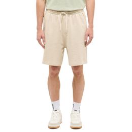 Shorts Mustang "Herren Style Trenton Shorts", Herren, Gr. L, 4092 beige, Sweatware, 100% Baumwolle, meliert, regular fit, Hosen Shorts
