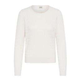 Rollkragenpullover oxmo "Rollkragenpullover OXSisse", Damen, Gr. L, wei&szlig; (cloud dancer), Obermaterial: 70% Viskose CV. 30% Nylon NY., Pullover Rollkragenpullover