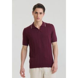 Poloshirt FELIX HARDY "Polo Shirt Kurzarm", Herren, Gr. L, bordeaux, 100% Baumwolle, Shirts