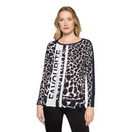 Kurzarmshirt Betty Barclay "Damen mit Tunnelzug", Damen, Gr. 36, dunkelblau, wei&szlig;, Jersey, Obermaterial: 95% Viskose, 5% Elasthan, figurumspielend normal, U-Boot-Ausschnitt, Shirts
