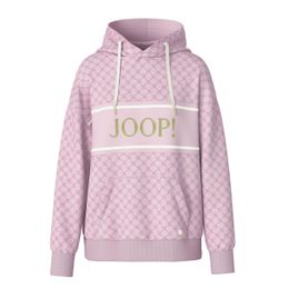JOOP! Hoodie JOOP, Damen, Gr. 36, pink, Sweatware, Obermaterial: 63% Baumwolle, 37% Polyester, loose fit normal, Rippb&uuml;ndchen, Sweatshirts Hoodie, im Cornflower-Design in lockerer Passform