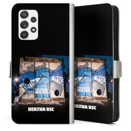 DeinDesign Galaxy A52s 5G Handy Klapph&uuml;lle Handyh&uuml;lle aus Kunst Leder wei&szlig; Flip Case Hertha Bsc Wall Official Licensed Product Sideflip mit Lasche