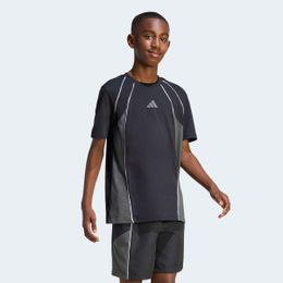 T-Shirt adidas Sportswear "J CB T", M&auml;dchen, Gr. 116, schwarz, grau six, wei&szlig;, Obermaterial: 100% Baumwolle, Rundhals, Shirts T-Shirt