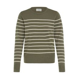 Strickfleece-Pullover oxmo "Strickpullover OXKeana", Damen, Gr. L, gr&uuml;n (dusty olive mix), Obermaterial: 50% Viskose CV. 28% Polyester PES. 22% Nylon NY., Pullover
