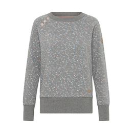 Longpullover oxmo "Sweater OXBea", Damen, Gr. M, grau (medium grau melange), Obermaterial: 55% Polyester PES. 45% Baumwolle CO., Pullover Longpullover
