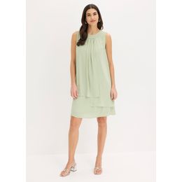 bonprix Chiffonkleid im Lagen-Look, gr&uuml;n, Gr.54, Mini-Kleid aus feinem Chiffon im Lagen-Look