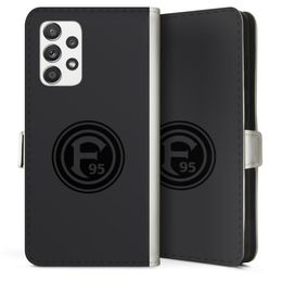 DeinDesign Galaxy A52s 5G Handy Klapph&uuml;lle Handyh&uuml;lle aus Kunst Leder wei&szlig; Flip Case F95 Fortuna D&uuml;sseldorf Logo Sideflip mit Lasche