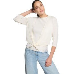 Sweatjacke Zero "Damen mit 3/4 Arm", Damen, Gr. 34, eggnog, Jersey, Obermaterial: 45% Polyester, 55% Viskose, figurumspielend normal, Sweatjacken Sweatjacke, Wickel-Design