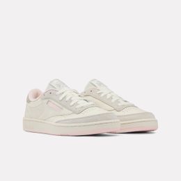 Trainingsschuh Reebok CLASSIC "CLUB C 85", Damen, Gr. 37,5, chalk, grau, purepink, Leder, Textil, Schuhe