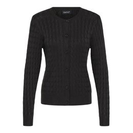 Strickjacke oxmo "Strickjacke OXSasja", Damen, Gr. S, schwarz, Obermaterial: 70% Viskose CV. 30% Nylon NY., Strickjacken Strickjacke
