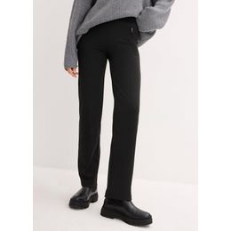 bonprix Thermo- Stretchhose, schwarz, Gr.52/54 (XXL), Thermo-Leggings mit vorverlegtem Seitenn&auml;hten und Rei&szlig;verschlusstaschen