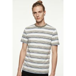 T-Shirt Blend "BHKOBE STRIPE S/S TEE", Herren, Gr. L, dusty olive, Single Jersey, Obermaterial: 100% Baumwolle, geringelt, gestreift, regular fit normal, Rundhals, Shirts T-Shirt