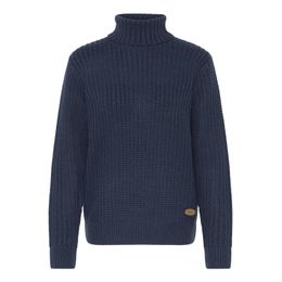 Rollkragenpullover oxmo "Rollkragenpullover OXEdna", Damen, Gr. XS, blau (total eclipse), Obermaterial: 100% Polyacryl PAN., Pullover Rollkragenpullover