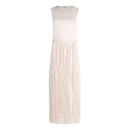 Sommerkleid Vera Mont "Damen mit Plissee", Damen, Gr. 44, Normalgr&ouml;&szlig;en, bright gardenia, Obermaterial: 100% Polyester, ausgestellt lang, Rundhals, Kleider Sommerkleid