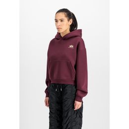 Hoodie Alpha Industries "Basic Hoodie SL W", Damen, Gr. M, schwarz cherry, Obermaterial: 80% Baumwolle, 20% Polyester, loose fit, Sweatshirts Hoodie