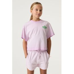 T-Shirt Garcia, M&auml;dchen, Gr. 128/134, crystal lila, Jersey, Obermaterial: 100% Baumwolle, bedruckt, regular fit normal, Rundhals, gerader Abschluss, Shirts T-Shirt, mit Print for GIRLS