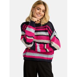 Strickpullover LIBERT&Eacute; ESSENTIEL "Libert&eacute; Essentiel Sweater FRODINE", Damen, Gr. L, navy pink creme stripe, Obermaterial: 100% Polyacryl, Pullover Strickpullover