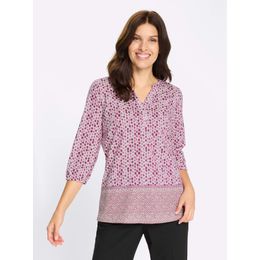 3/4-Arm-Shirt Classic Basics "3/4-Arm-Shirt", Damen, Gr. 42, erika, ecru, bedruckt, 100% Baumwolle, gemustert, mehrfarbig, Rundhals, Shirts 3/4-Arm-Shirt