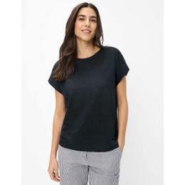 Kurzarmshirt Brax "Style CAELEN S", Damen, Gr. 36, navy, 100% Leinen, Rundhals, Shirts