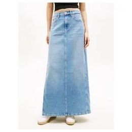 Tommy Hilfiger Jeansrock TOMMY JEANS "CLAIRE MAXI SKIRT BJ8131", Damen, Gr. S (36), blau (denim medium), Denim/Jeans, Obermaterial: 81% Baumwolle, 18% Lyocell, 1% Elasthan, unifarben, regular fit lang, R&ouml;cke Jeansrock, mit hohem Bund und Seitenschlitz