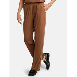 Chinohose LIBERT&Eacute; ESSENTIEL "Libert&eacute; Essentiel Trouser ALMA", Damen, Gr. L/XL, milk chocolate, Obermaterial: 90% Polyester, 10% Elasthan, Hosen Chinohose