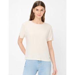 Kurzarmshirt Brax "Style CAELEN S", Damen, Gr. 34, hellbeige, 47% Baumwolle, 47% Modal, 6% Elasthan, Rundhals, Shirts