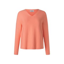 Strickpullover Maerz Muenchen "Maerz Muenchen 322800 Pullover Damen Bekleidung", Damen, Gr. 36, orange, 100% Baumwolle, V-Ausschnitt, Pullover Strickpullover