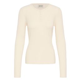 Rundhalspullover oxmo "Rundhalspullover OXSolray", Damen, Gr. L, beige (birch), Obermaterial: 50% Viskose CV. 28% Polyester PES. 22% Polyamid PA., Sweatshirts Rundhalspullover