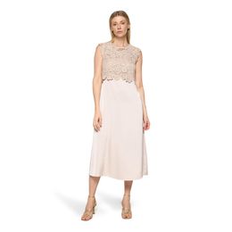 Midikleid Betty Barclay "Damen 2er Set", Damen, Gr. 36, Normalgr&ouml;&szlig;en, grau beige, Obermaterial: 100% Polyester, figurumspielend kurz, U-Boot-Ausschnitt, Kleider Midikleid