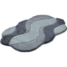 Badematte Grund Gr. 1, grau, rund (50cm x 55cm ) WC-Vorleger ovalmit Ausschnitt, 1 Stk., Badematten, Badematte