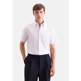 Businesshemd Seidensticker "Schwarze Rose", Herren, Gr. S (38), normale &Auml;rmell&auml;ngen, wei&szlig; (ros&eacute;), 100% Baumwolle, kariert, tailored fit, Hemden, Shaped 1/2 Covered-Button-Down-Kragen Karo