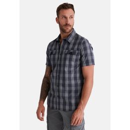 Kurzarmhemd HERO by John Medoox "HECTOR Kurzarm-Hemd", Herren, Gr. L, US-Gr&ouml;&szlig;en, blau check, Stoff, 60% Baumwolle, 40% Polyester, regular fit, Hemden, HERO by John Medoox HECTOR Herren Kurzarmhemd