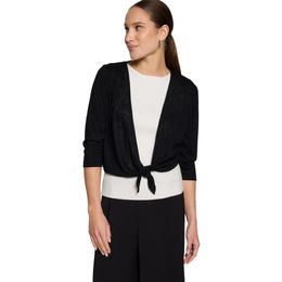 Sweatjacke Zero "Damen mit 3/4 Arm", Damen, Gr. 34, schwarz beauty, Jersey, Obermaterial: 45% Polyester, 55% Viskose, figurumspielend normal, Sweatjacken Sweatjacke, Wickel-Design