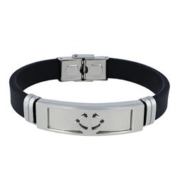 Adelia&acute;s Edelstahlarmband ADELIA&acute;S "Unisex Armband aus Edelstahl" Gr. 17, silber schwarz, Armb&auml;nder, Herren, 17, Edelstahl, Edelstahlarmband