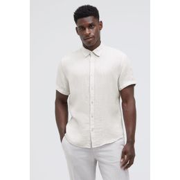 Kurzarmhemd CMPD, Herren, Gr. 4XL, Normalgr&ouml;&szlig;en, french grau, Web, Material: 100% Leinen, bestickt, figurbetont normal, angesetztes B&uuml;ndchen, Hemden, aus Leinen