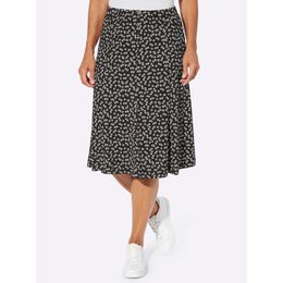 Jerseyrock CLASSIC, Damen, Gr. 19, schwarz-wei&szlig; (schwarz, wei&szlig;, bedruckt), 95% Polyester, 5% Elasthan, bedruckt, gebl&uuml;mt, gemustert, mehrfarbig, knielang, R&ouml;cke