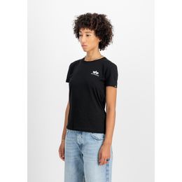 T-Shirt Alpha Industries "Basic T-Shirt SL W", Damen, Gr. L, schwarz, Obermaterial: 100% Baumwolle, Shirts T-Shirt