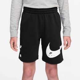 Trainingsshorts Nike Sportswear "K NSW CLUB FT SHORT BRAND NG", Jungen, Gr. XL, N-Gr, schwarz, wei&szlig;, Obermaterial: 80% Baumwolle, 20% Polyester, Hosen, f&uuml;r Jugendliche und Kinder, sportlicher Stil