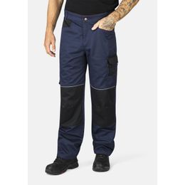 Arbeitshose HERO by John Medoox "GLENN Basic Workwear Arbeits-Cargohose", Herren, Gr. 46, L&auml;nge 32, blau (navy, schwarz), Sweatware, 65% Polyester, 35% Baumwolle, gerade lang, Hosen Arbeitshose, Arbeits-Cargohose Funktionsqualit&auml;tf&uuml;r Herren