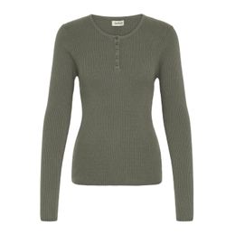 Rundhalspullover oxmo "Rundhalspullover OXSolray", Damen, Gr. XL, gr&uuml;n (mulled basil), Obermaterial: 50% Viskose CV. 28% Polyester PES. 22% Polyamid PA., Sweatshirts Rundhalspullover