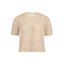 Strickjacke Cartoon "Damen mit V-Ausschnitt", Damen, Gr. 42, safari beige, Obermaterial: 79% Baumwolle, 21% Polyamid, normal normal, V-Ausschnitt, Strickjacken Strickjacke